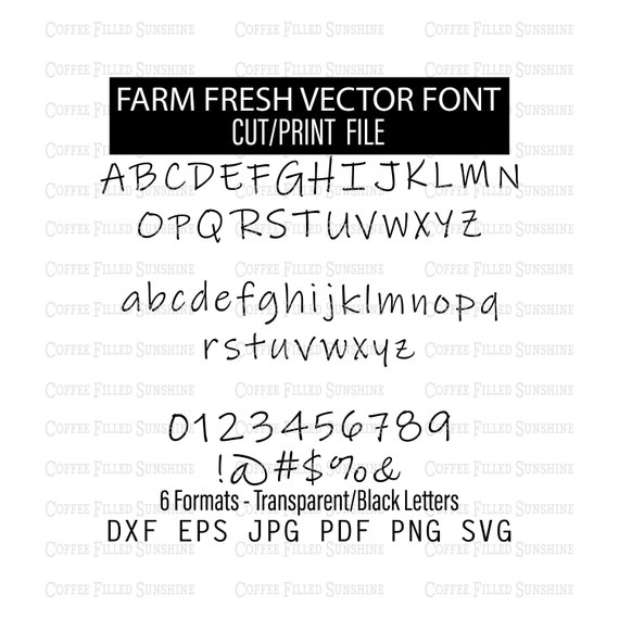 FARM FRESH FONT Svg Farmhouse Font Cut/print File Instant | Etsy UK