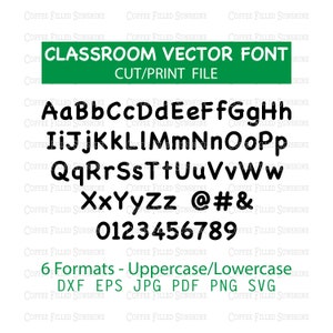 CLASSROOM FONT - Schoolhouse Digital File, Cut Print File, Instant ...