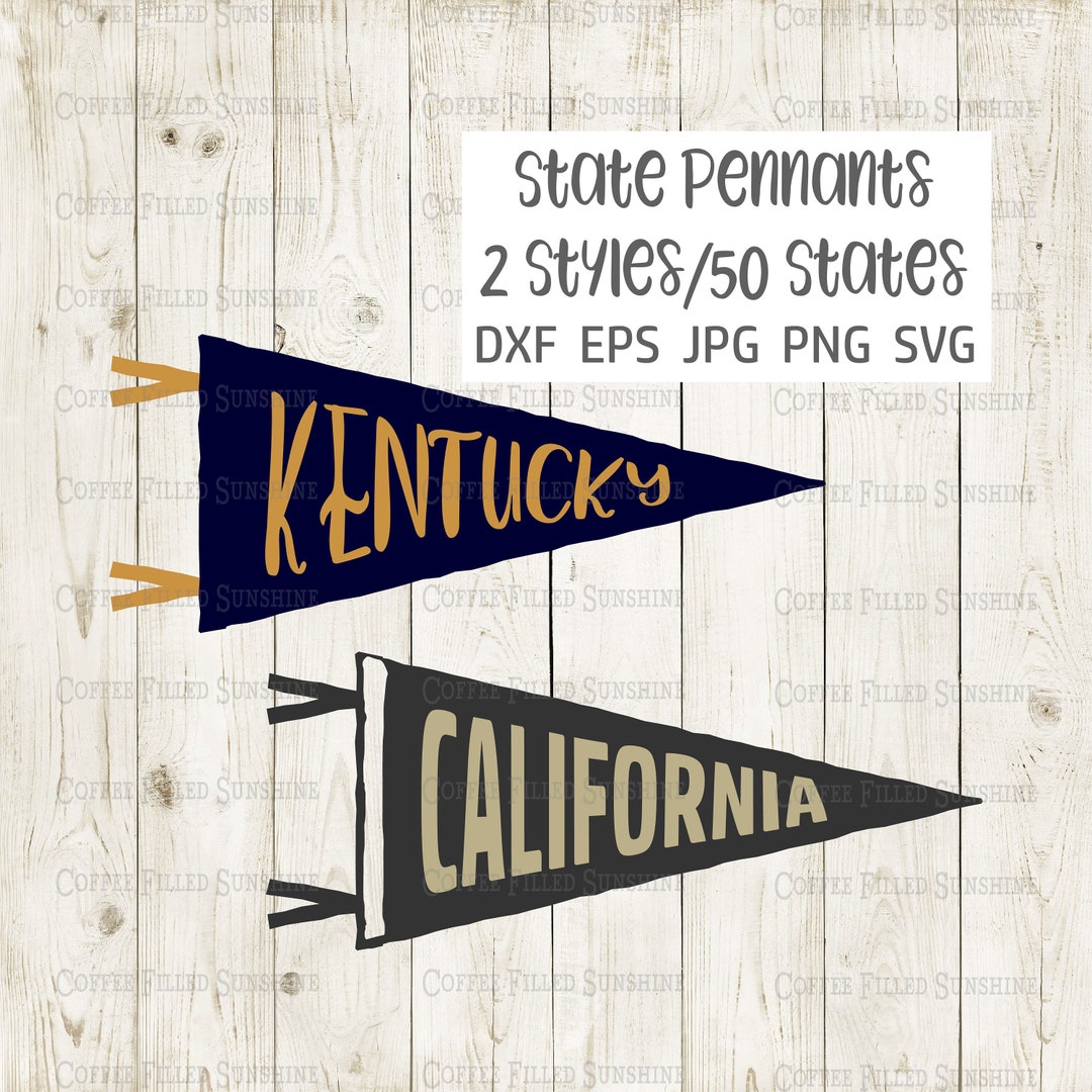 USA STATE PENNANTS - Digital Cut/print File - Instant Download Dxf Eps ...