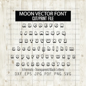 MOON FONT - Digital Download - VECTOR Shadow Font, Transparent Font ...