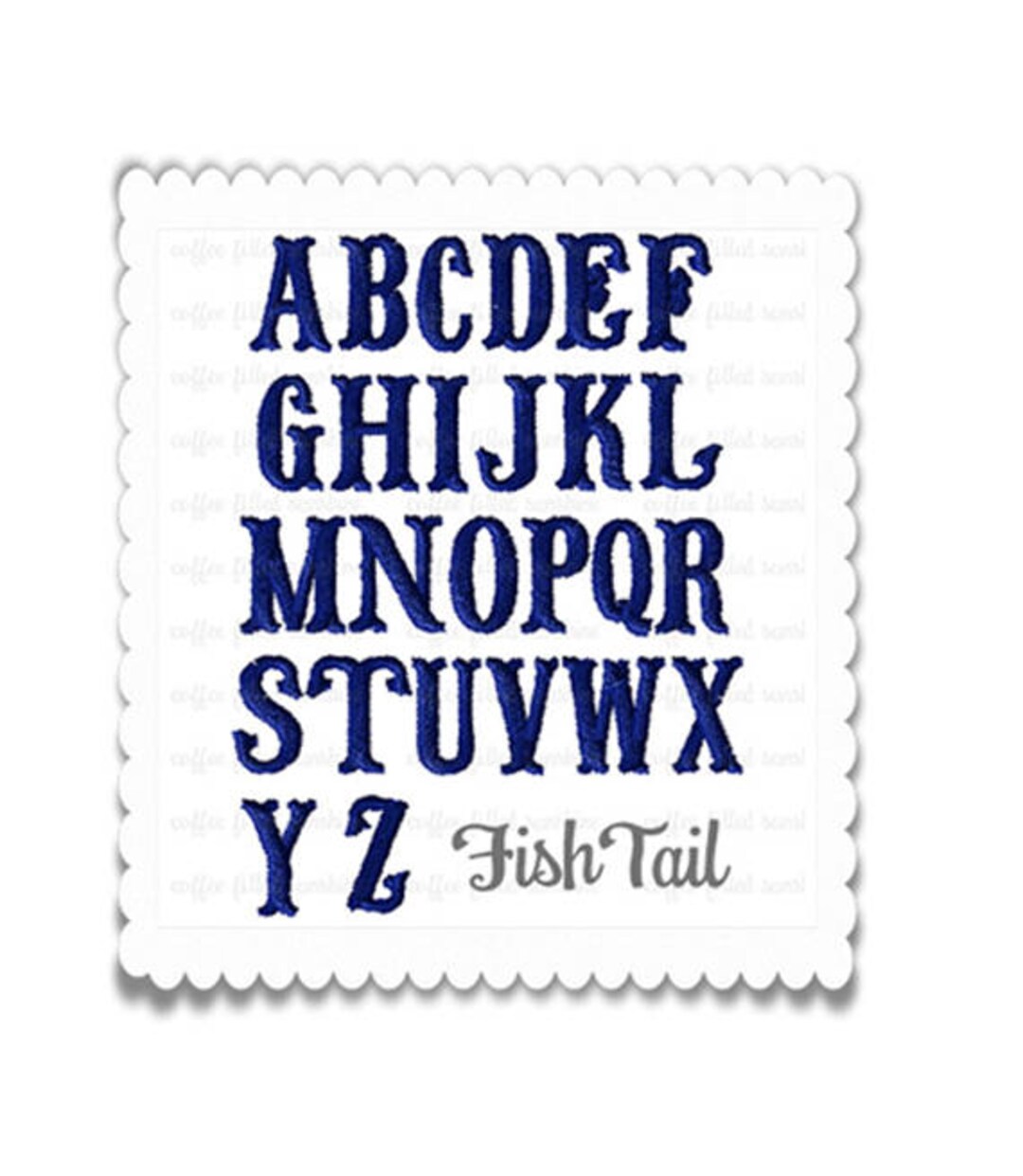 MINI FISHTAIL EMBROIDERY Monogram, Fish Tail Font, Fishtail, Carnival ...