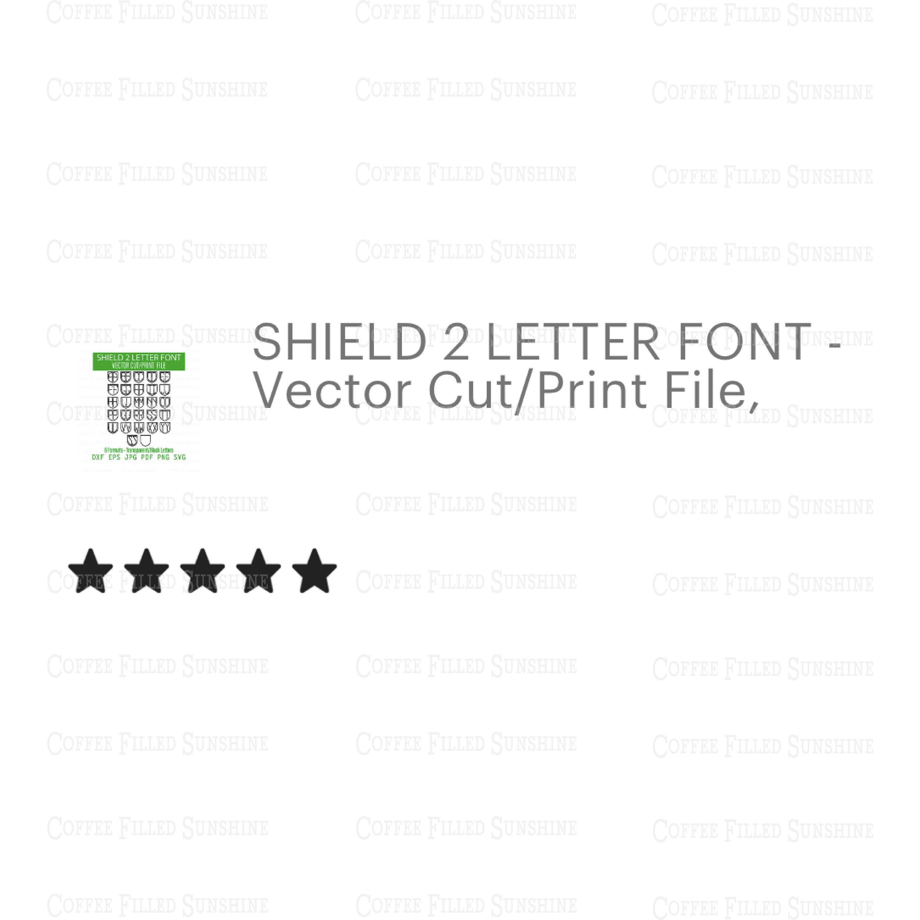 SHIELD 2 LETTER FONT Vector Cut/print File Instant Download - Etsy