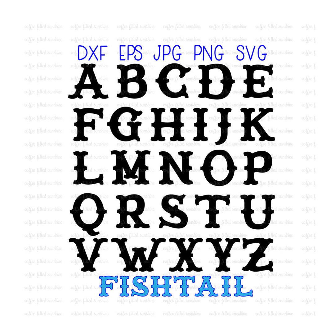 FISHTAIL CARNIVAL ALPHABET, Fishtail Letters, Carnival Letters, Svg ...