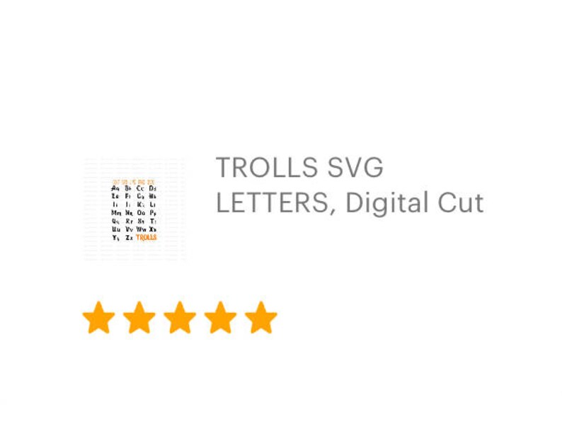 TROLLS SVG LETTERS Digital Cut File svg font Trolls Font | Etsy