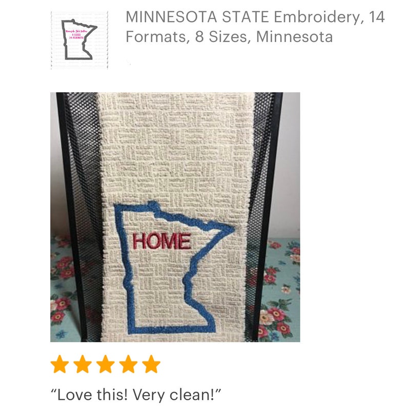 MINNESOTA EMBROIDERY File - Digital Download, 4 MN Sizes Csd Dst Emd ...
