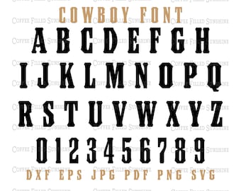 COWGIRL FONT SVG Digital Download Cut File Printable | Etsy