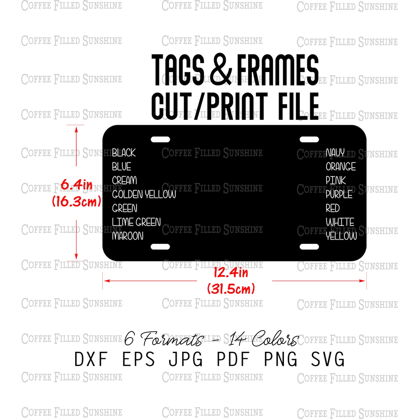 LICENSE PLATE Frame and Letters - Cut/print Vectors, Digital Car Tag ...