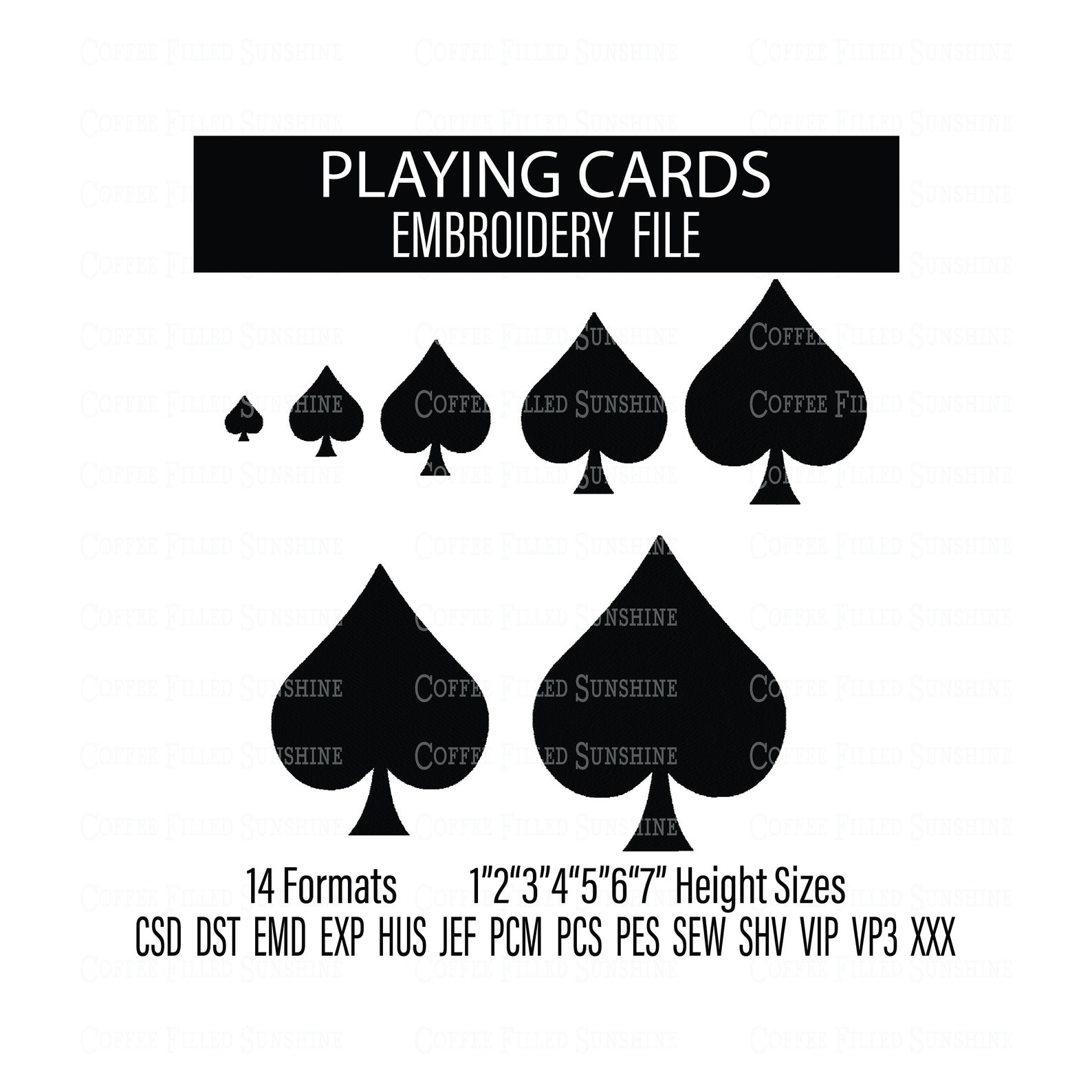 PLAYING CARDS EMBROIDERY File Instant Digital Download Csd - Etsy