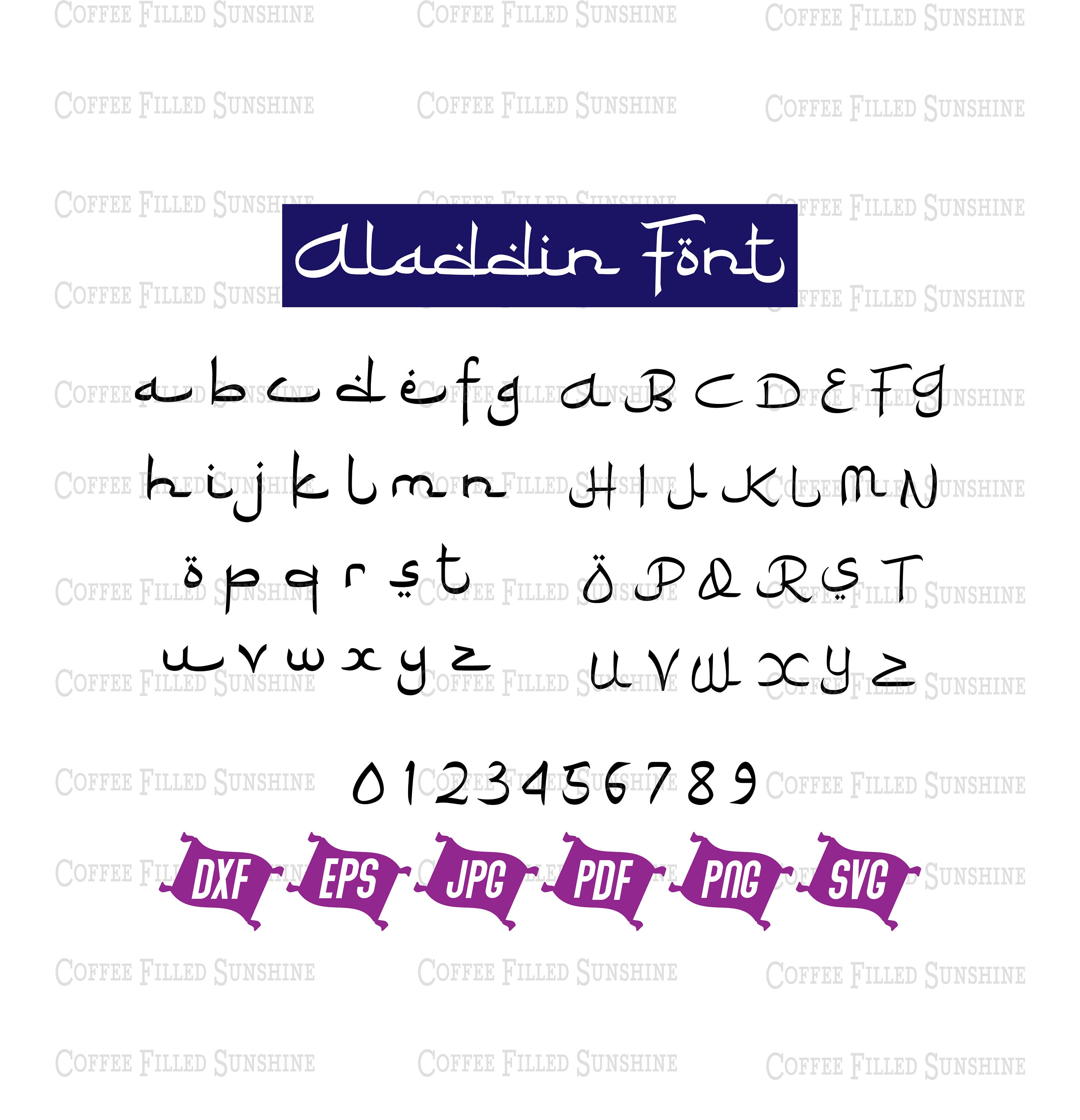 ALADDIN FONT - Arabic Vector Font, Instant Digital Download, Dxf Eps ...