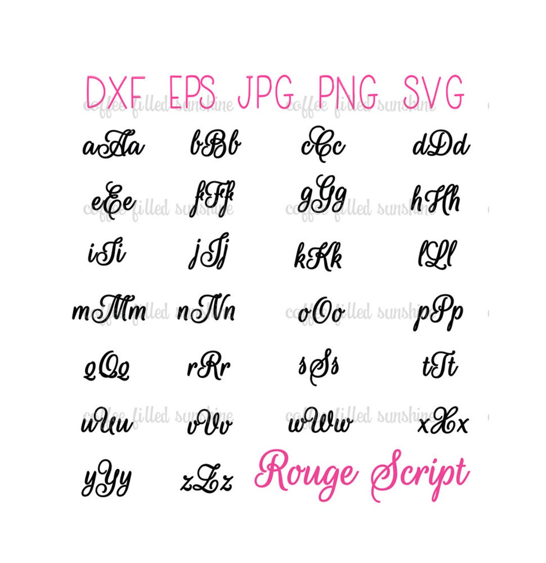 ROUGE SCRIPT FONT - Svg Font, Cut/print File, Instant Download, Vector ...