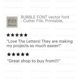 BUBBLE FONT Vector Font - Cutter File, Printable, Iron On, Funky ...