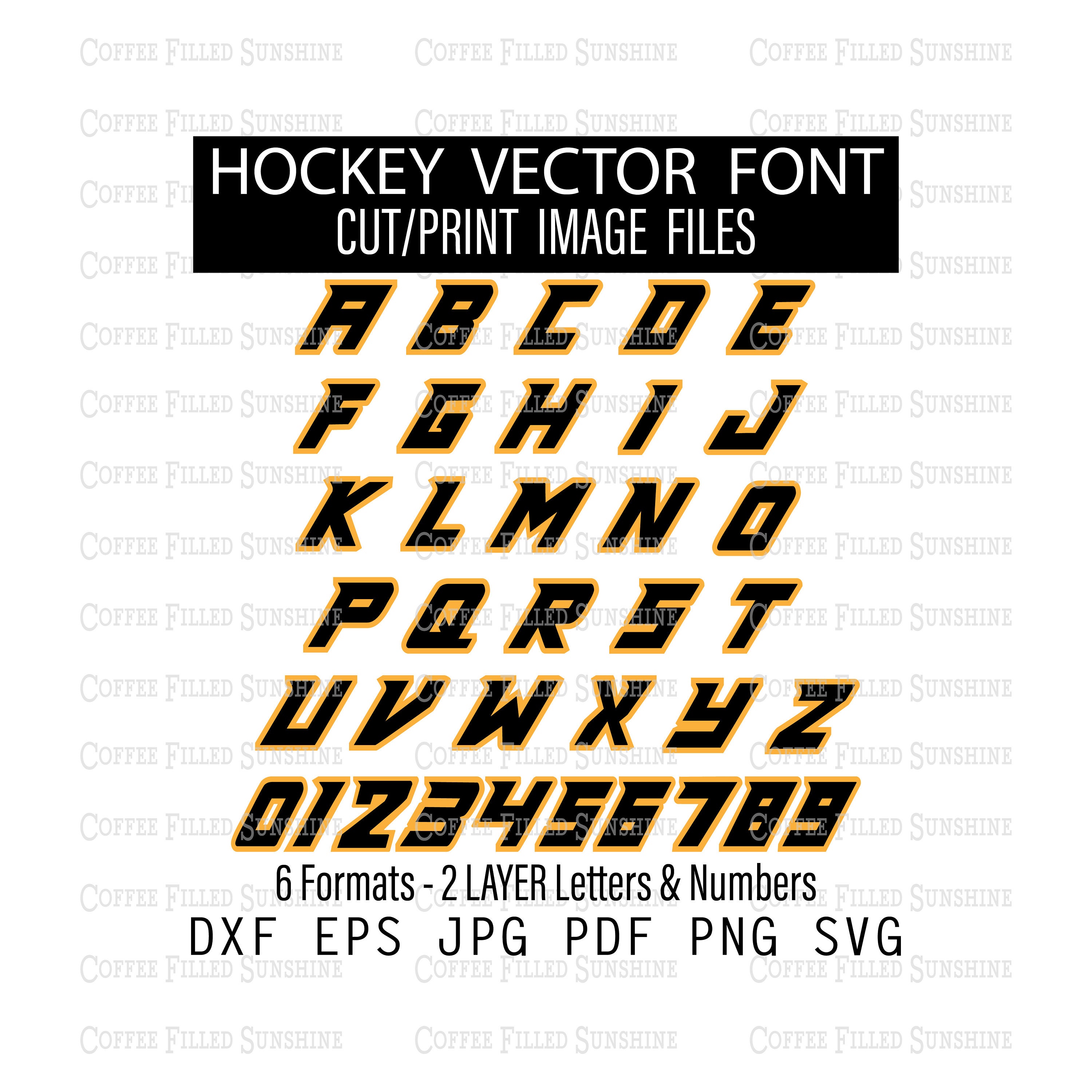 HOCKEY 2LAYER VECTOR Font SVG Letters Cutter File | Etsy