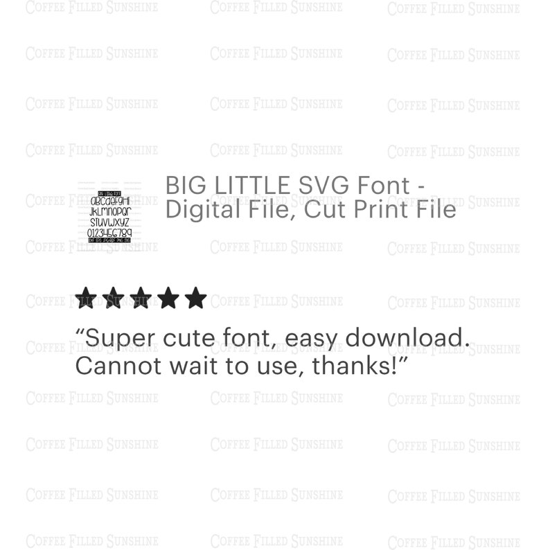 BIG LITTLE SVG Font - Digital File, Cut Print File, Iron on Transfer ...