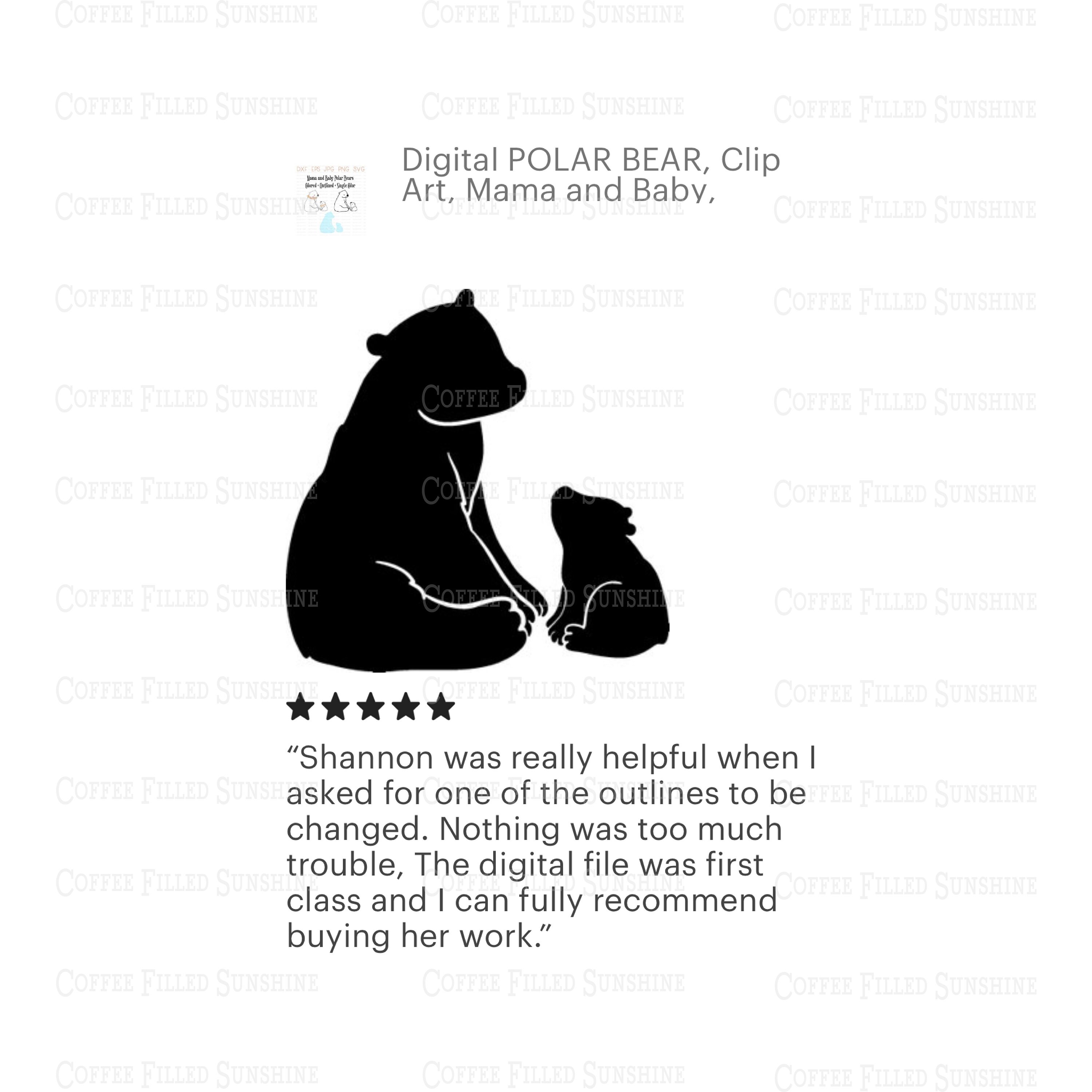 Digital POLAR BEAR Clip Art Mama and Baby Momma Polar Bear | Etsy