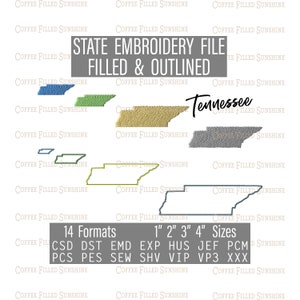 TENNESSEE EMBROIDERY File - Digital Download, 4 TN Sizes Csd Dst Emd ...