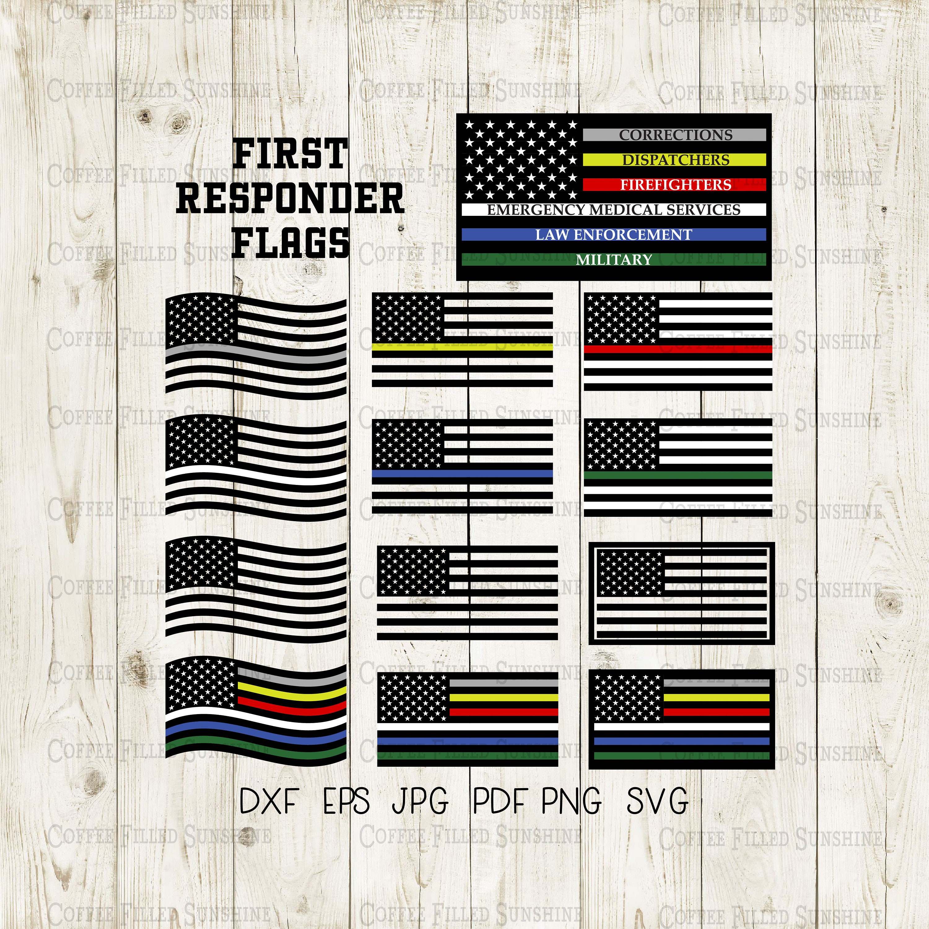 FIRST RESPONDER FLAG Police Firefighter Medical Military - Etsy Canada