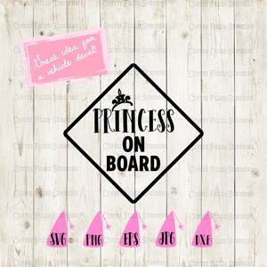 PRINCESS ON BOARD - Baby on Board Clipart, Princess Clipart, Instant ...
