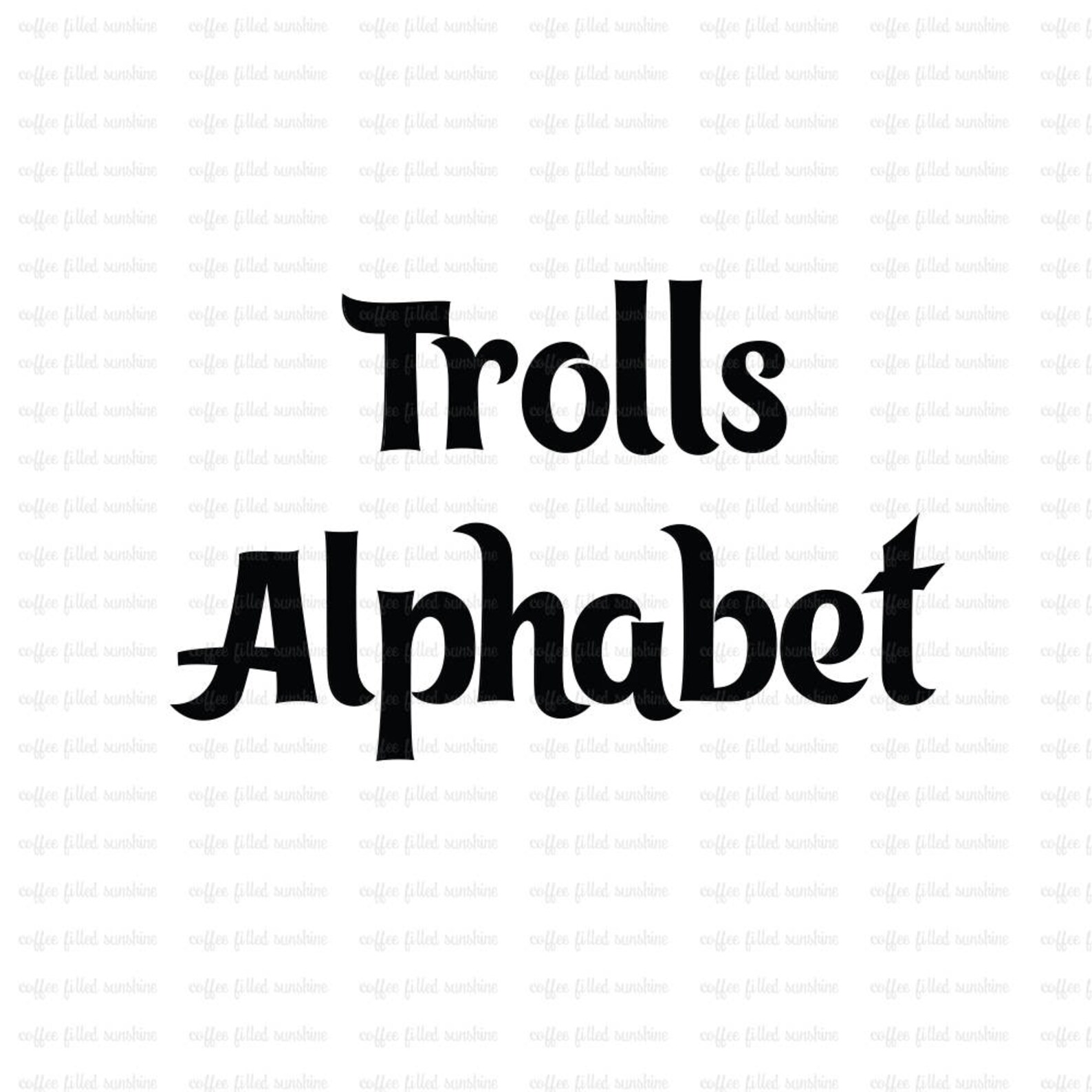 TROLLS SVG LETTERS Digital Cut File svg font Trolls Font | Etsy