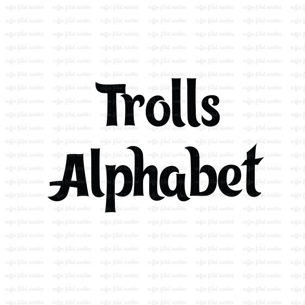 TROLLS SVG LETTERS Digital Cut File svg font Trolls Font | Etsy