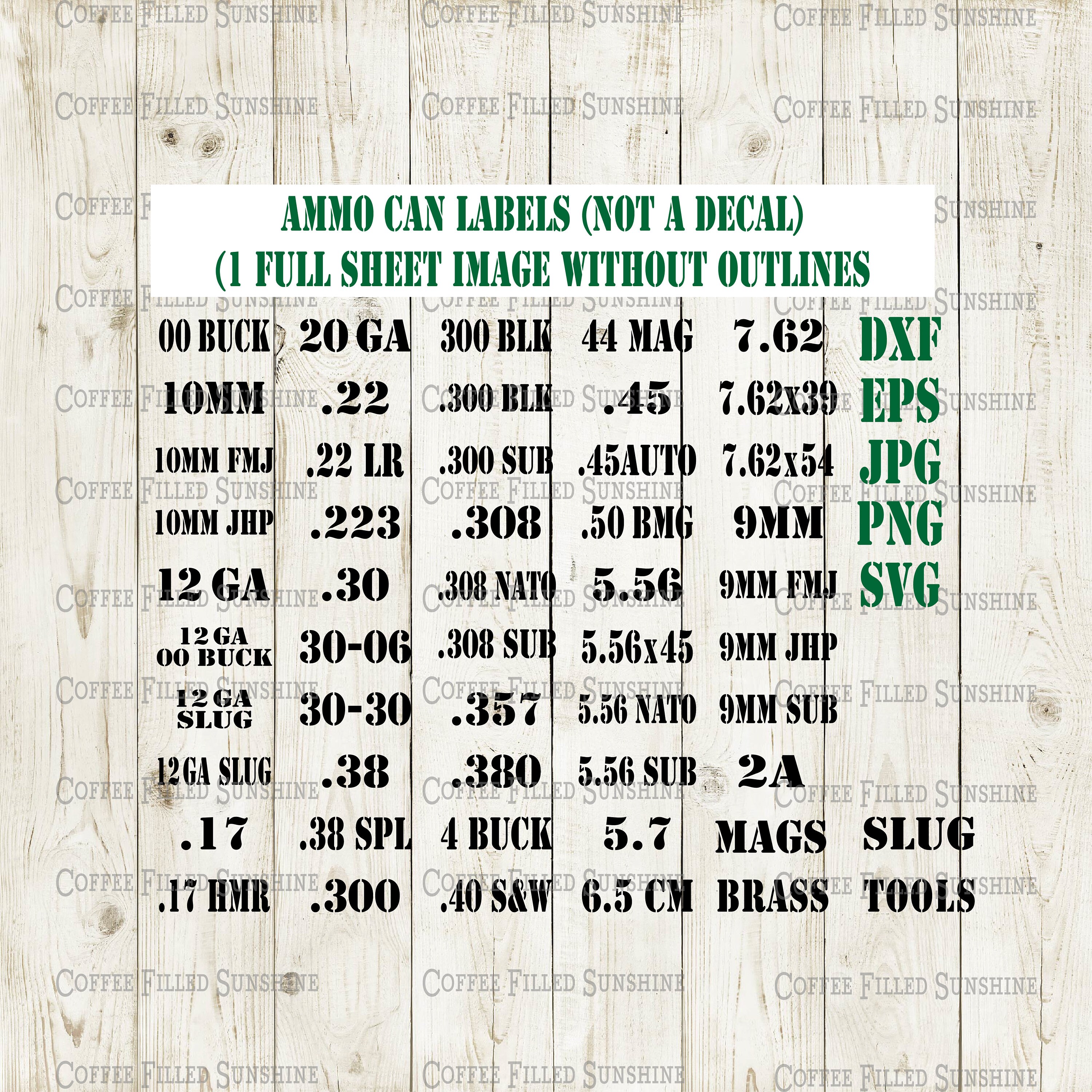 AMMO CAN LABELS - 2nd Amendment, Military Cut Print File Instant ...