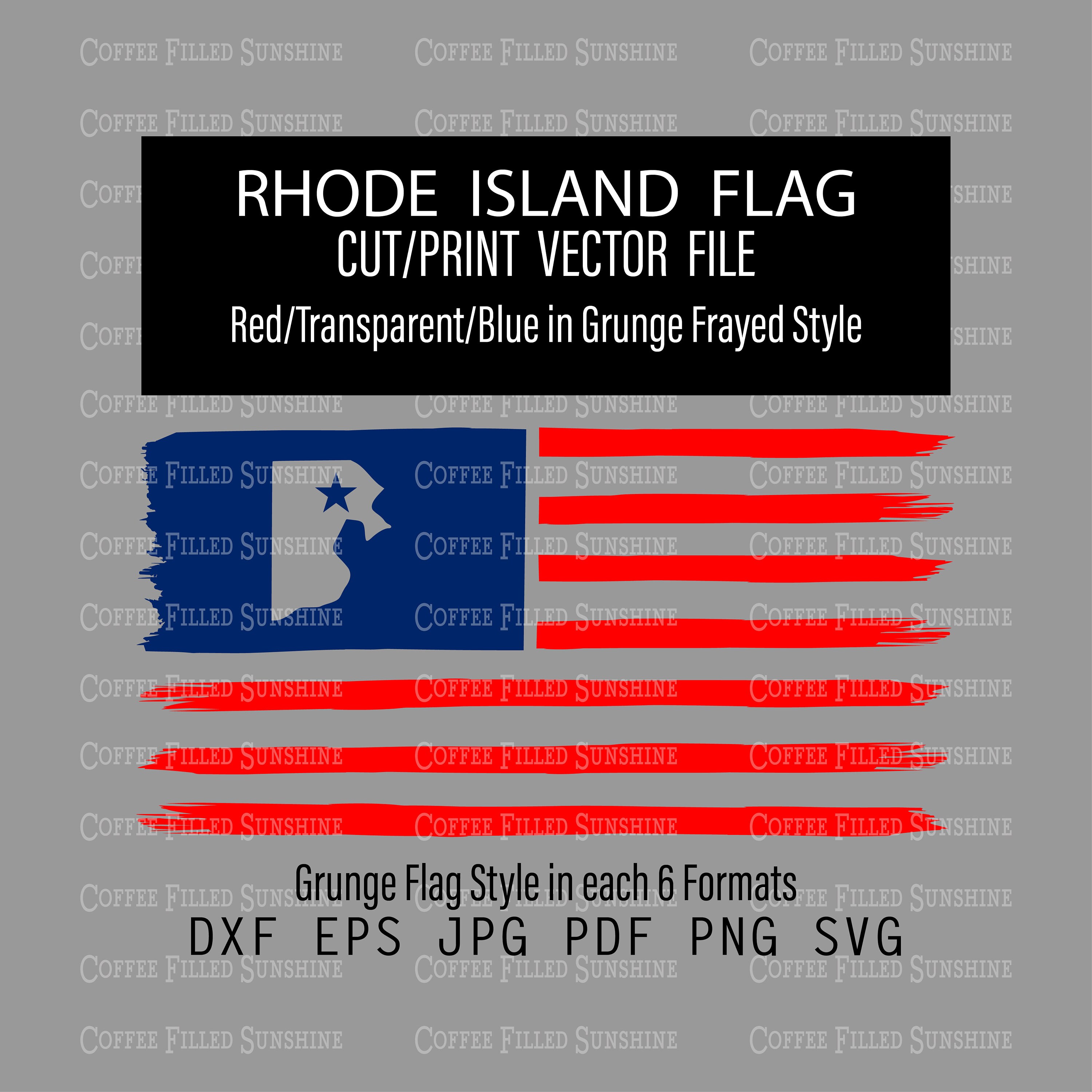 RHODE ISLAND Flag - RI State Cutout in Usa Flag, Grunge & Classic Flag ...