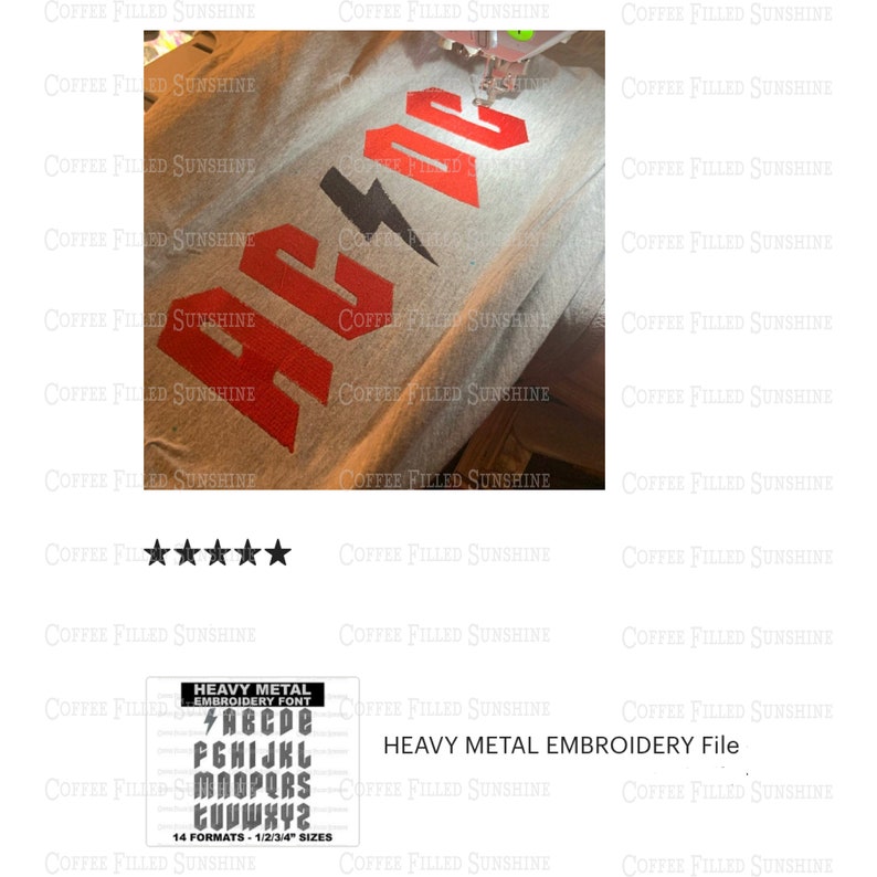 HEAVY METAL EMBROIDERY File Digital Download 4 Sizes Csd - Etsy