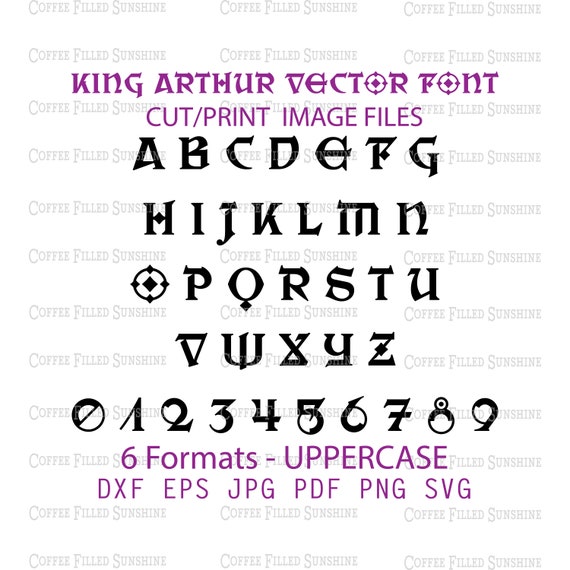 KING ARTHUR VECTOR Letters Medieval Cutter File Printable | Etsy