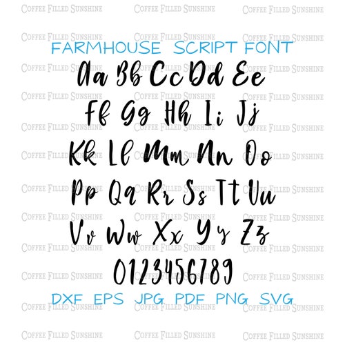FARM FRESH FONT Svg Farmhouse Font Cut/print File Instant - Etsy