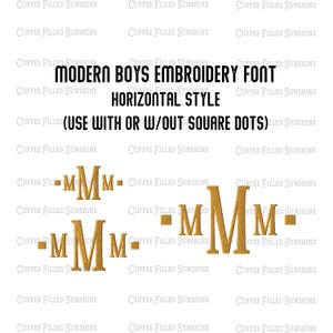 MODERN STACKED Embroidery Font - 3 Sizes, Boys Monogram Font, Instant ...