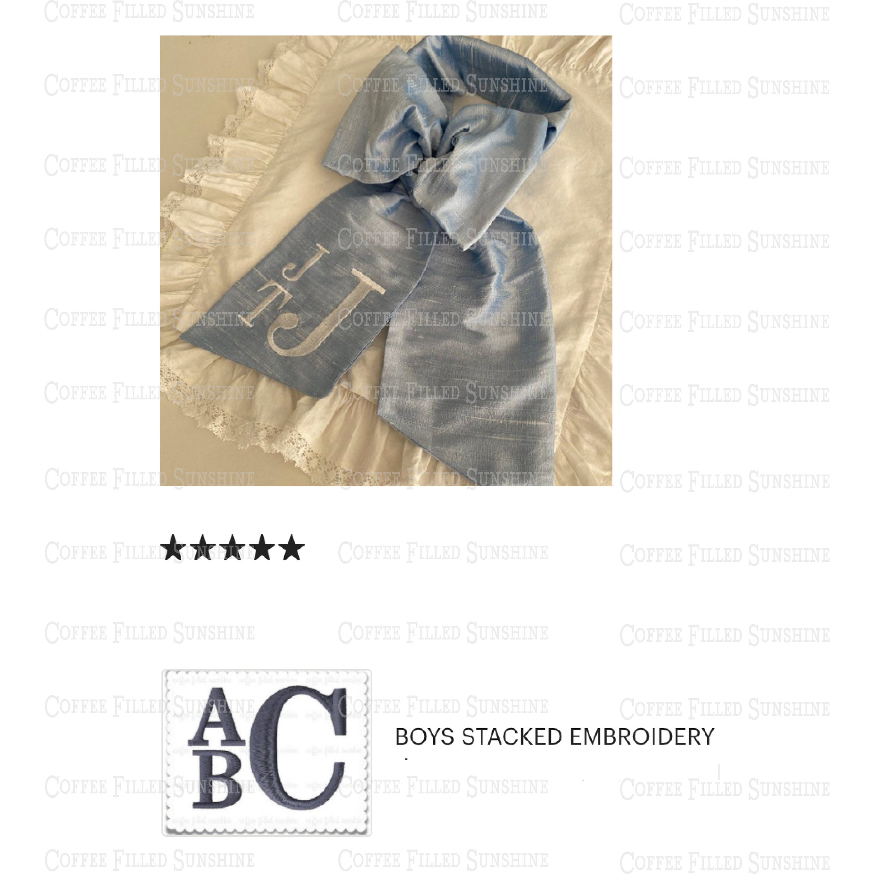 STACKED EMBROIDERY Stacked Monogram Boys Monogram Instant - Etsy