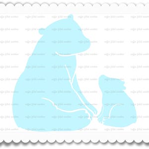 Digital POLAR BEAR, Clip Art, Mama and Baby, Momma Polar Bear, Baby ...
