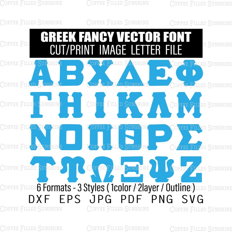 GREEK FANCY Font - SVG - Vector Font - Cut File, Printable, Sorority ...