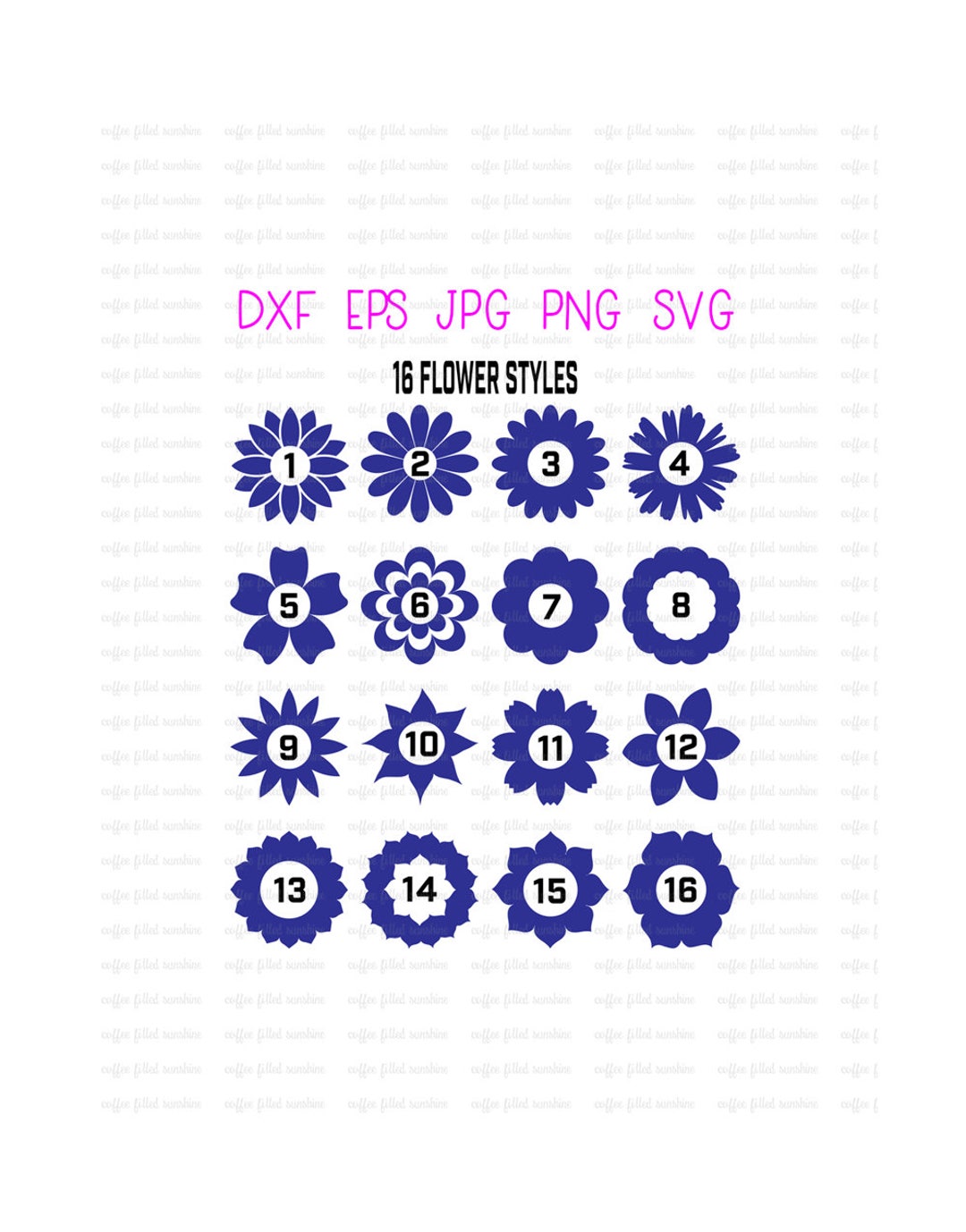 FLOWER FRAMES for MONOGRAMMING - Digital Cut/print File - Instant ...