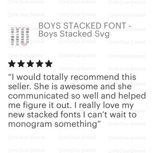 STACKED FONT - Boys Stacked Svg Monogram Font, Digital Cut File, Boys ...