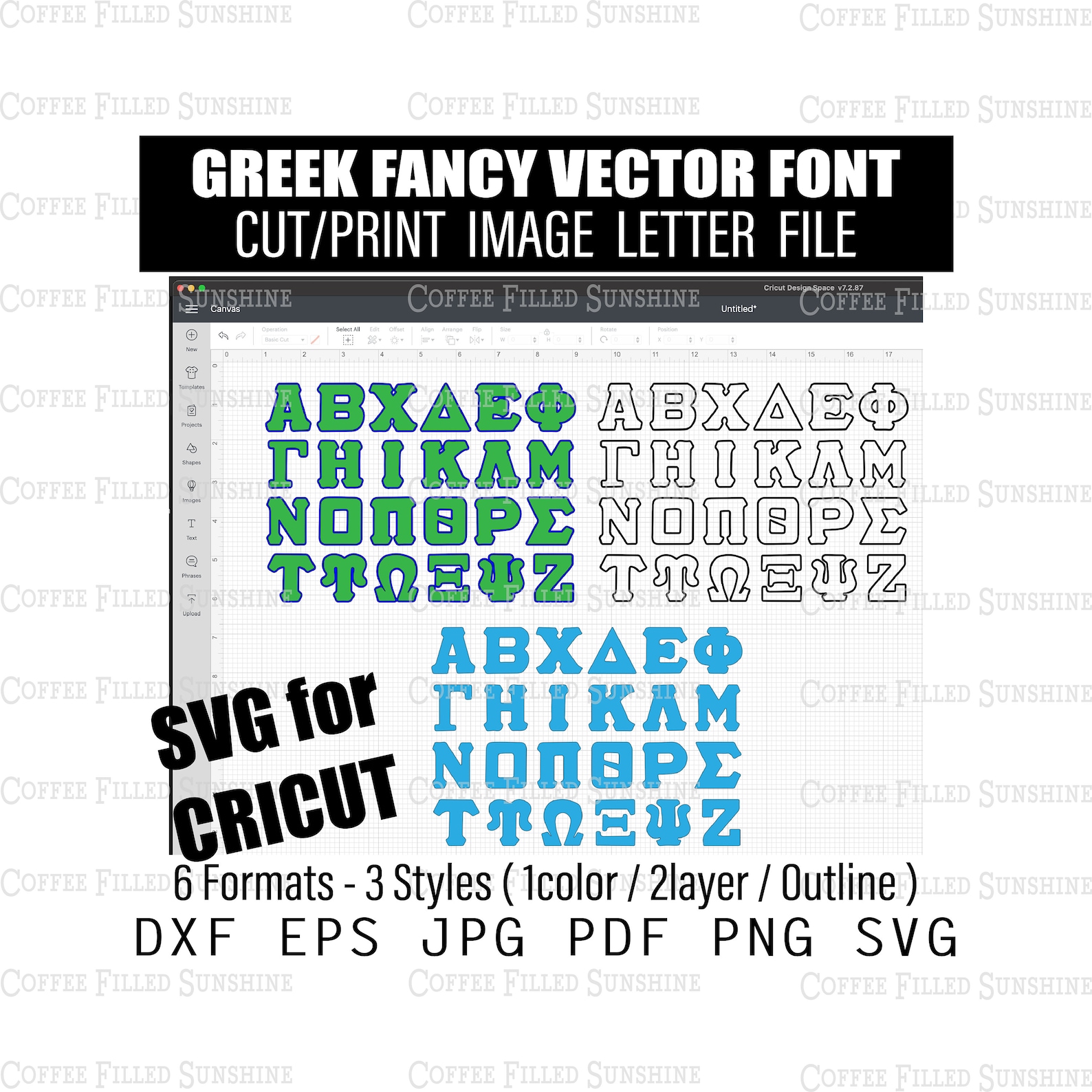 GREEK FANCY Font SVG Vector Font Cut File Printable | Etsy