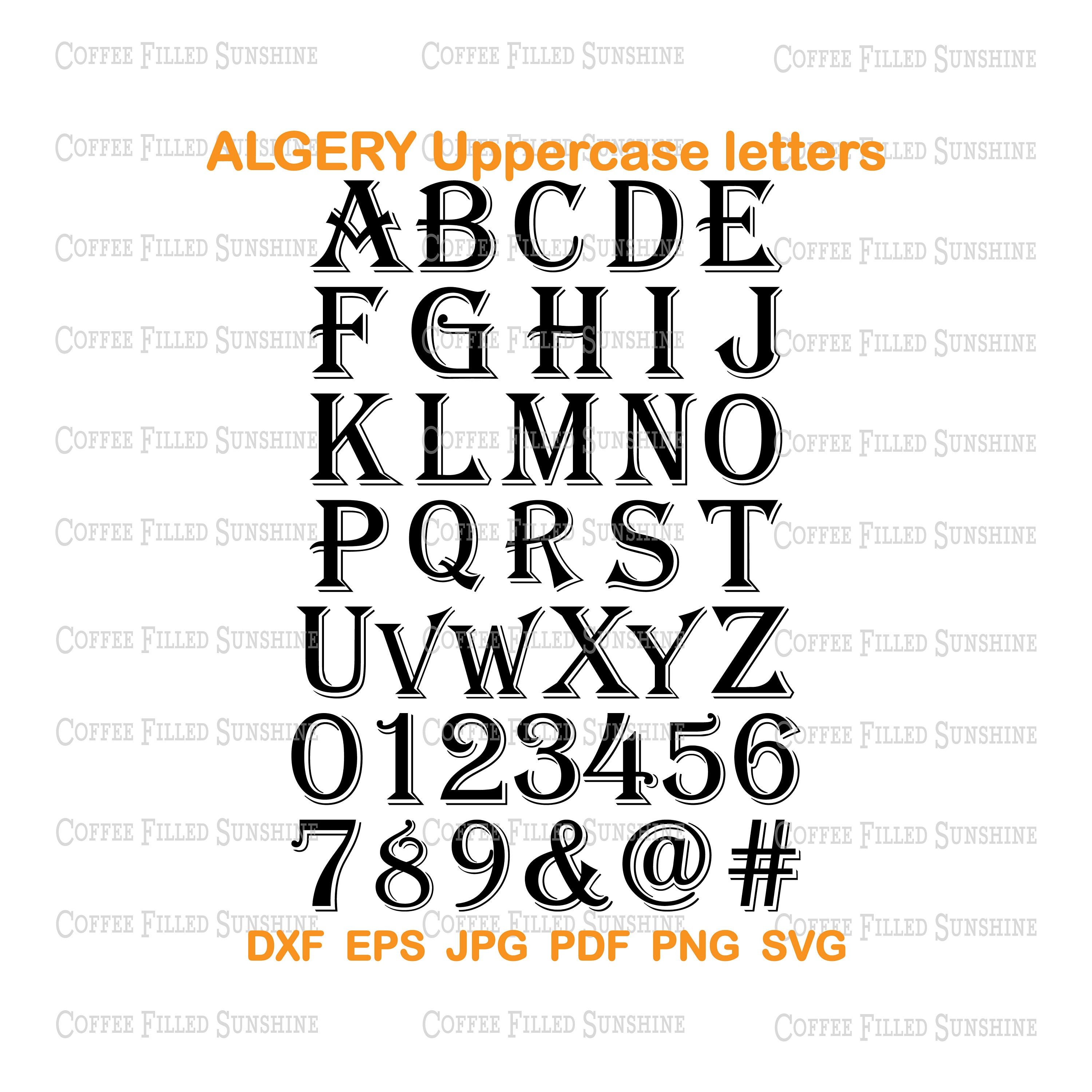 ALGERY MONOGRAM LETTERS - Alphabet Font, Monogram, Digital Cut File ...