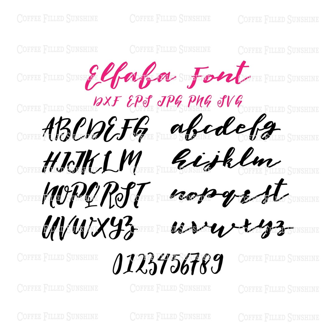 ELFABA SCRIPT FONT - Svg Font, Cut/print File, Instant Download ...