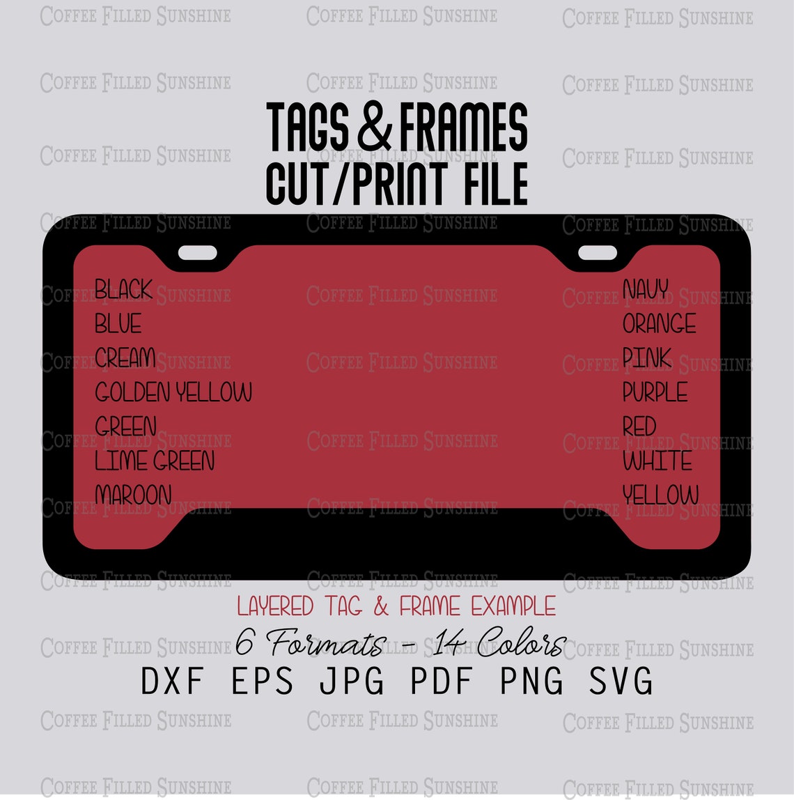 LICENSE PLATE Frame and Letters Cut/print Vectors Digital - Etsy