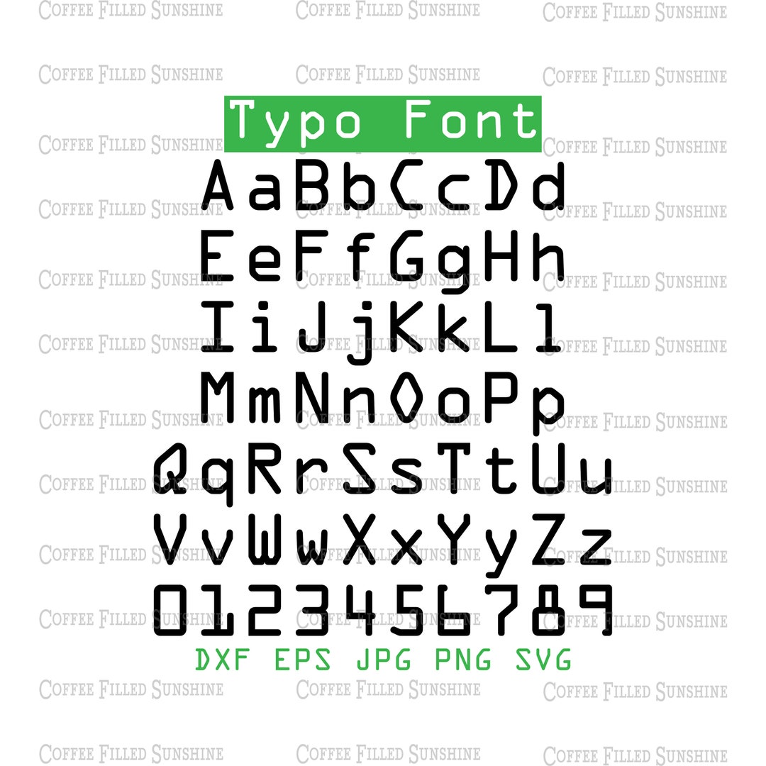 TYPO COMPUTER FONT - Digital Cut Print File, Dxf Eps Jpg Png Svg ...