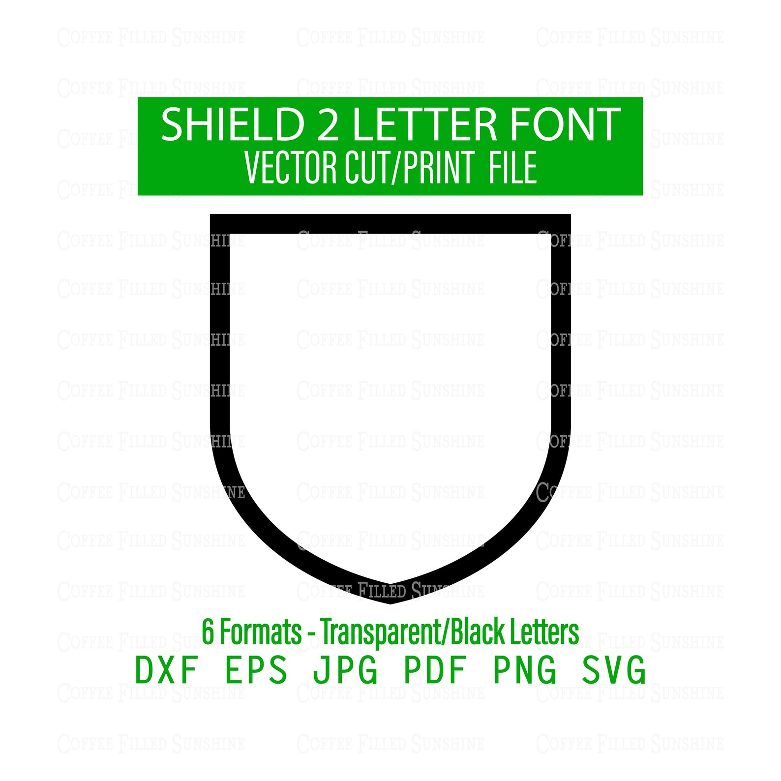 SHIELD 2 LETTER FONT Vector Cut/print File Instant Download - Etsy