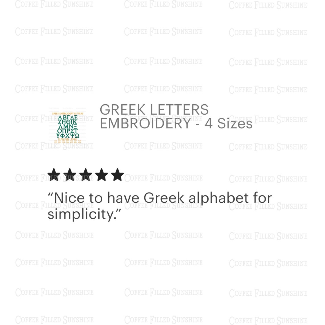 GREEK LETTERS EMBROIDERY 3 Sizes Greek Monogram Font - Etsy