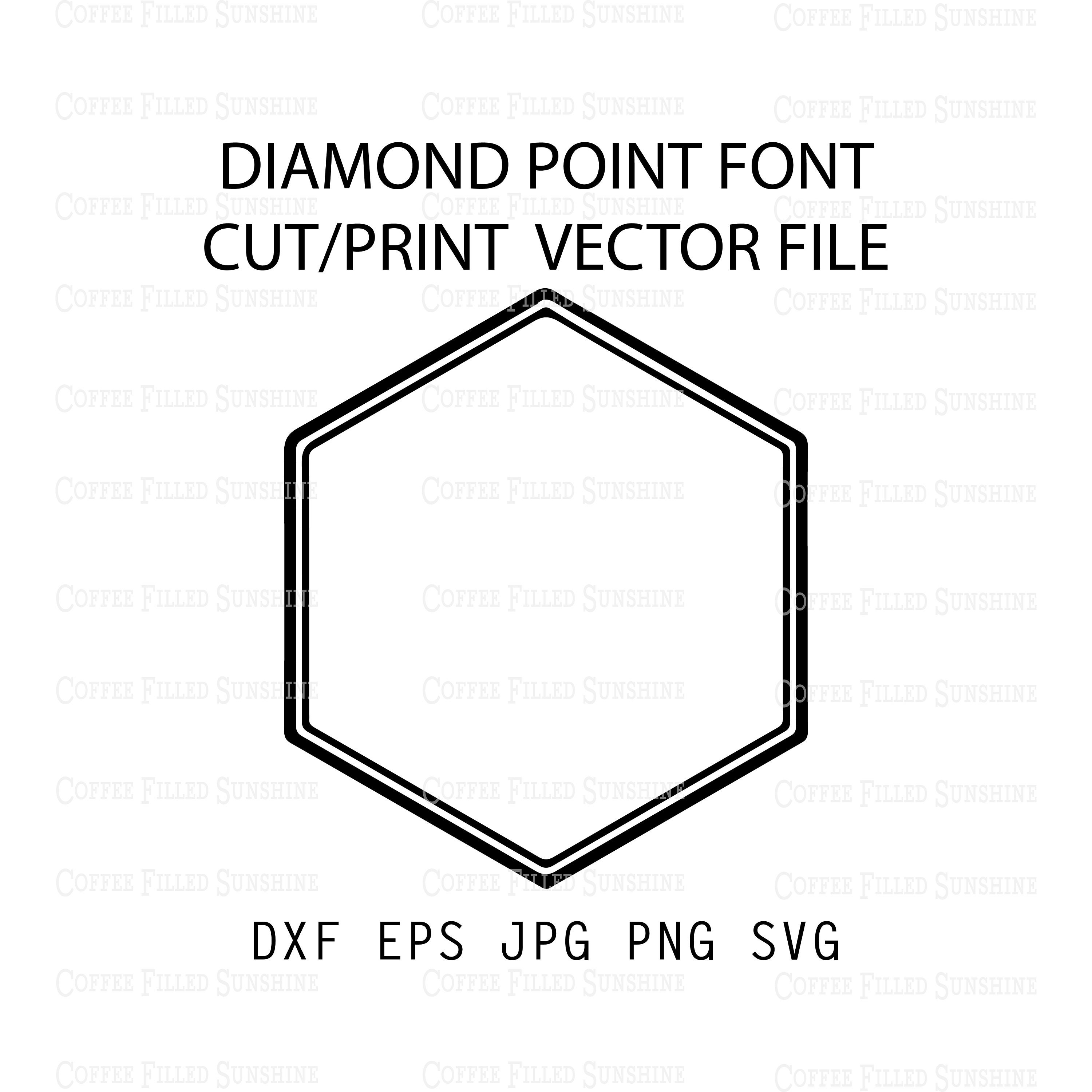 DIAMOND POINT MONOGRAM Digital Cut File Diamond Font Boys - Etsy