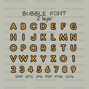BUBBLE FONT Vector Font - Cutter File, Printable, Iron On, Funky ...