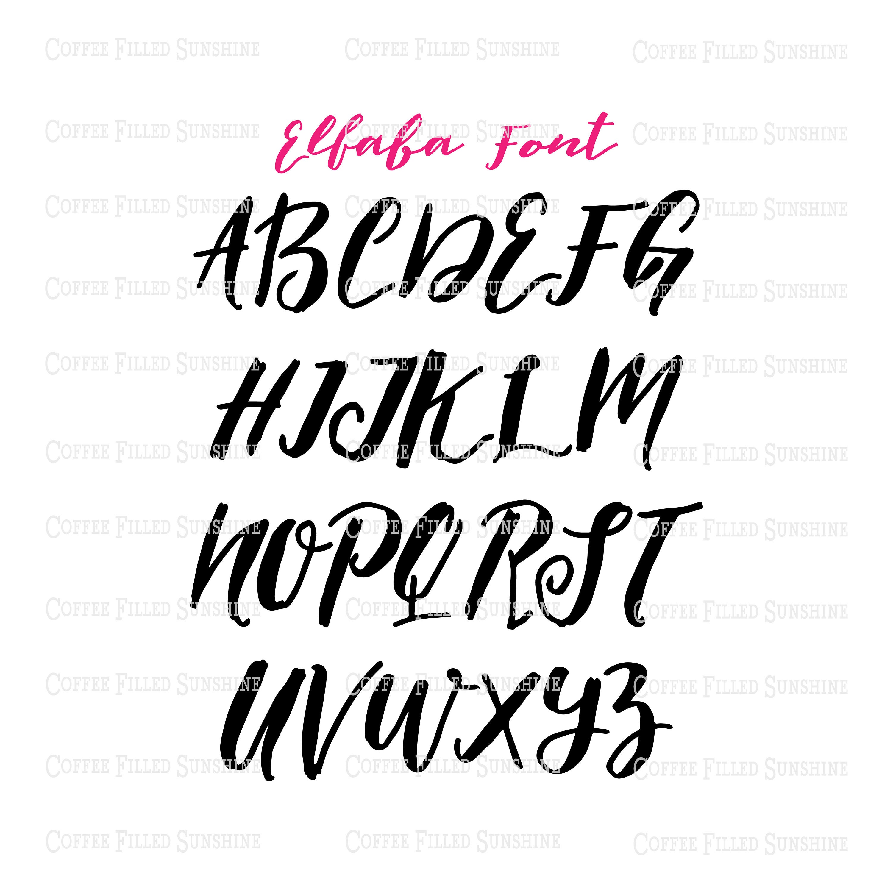 ELFABA SCRIPT FONT Svg Font Cut/print File Instant | Etsy