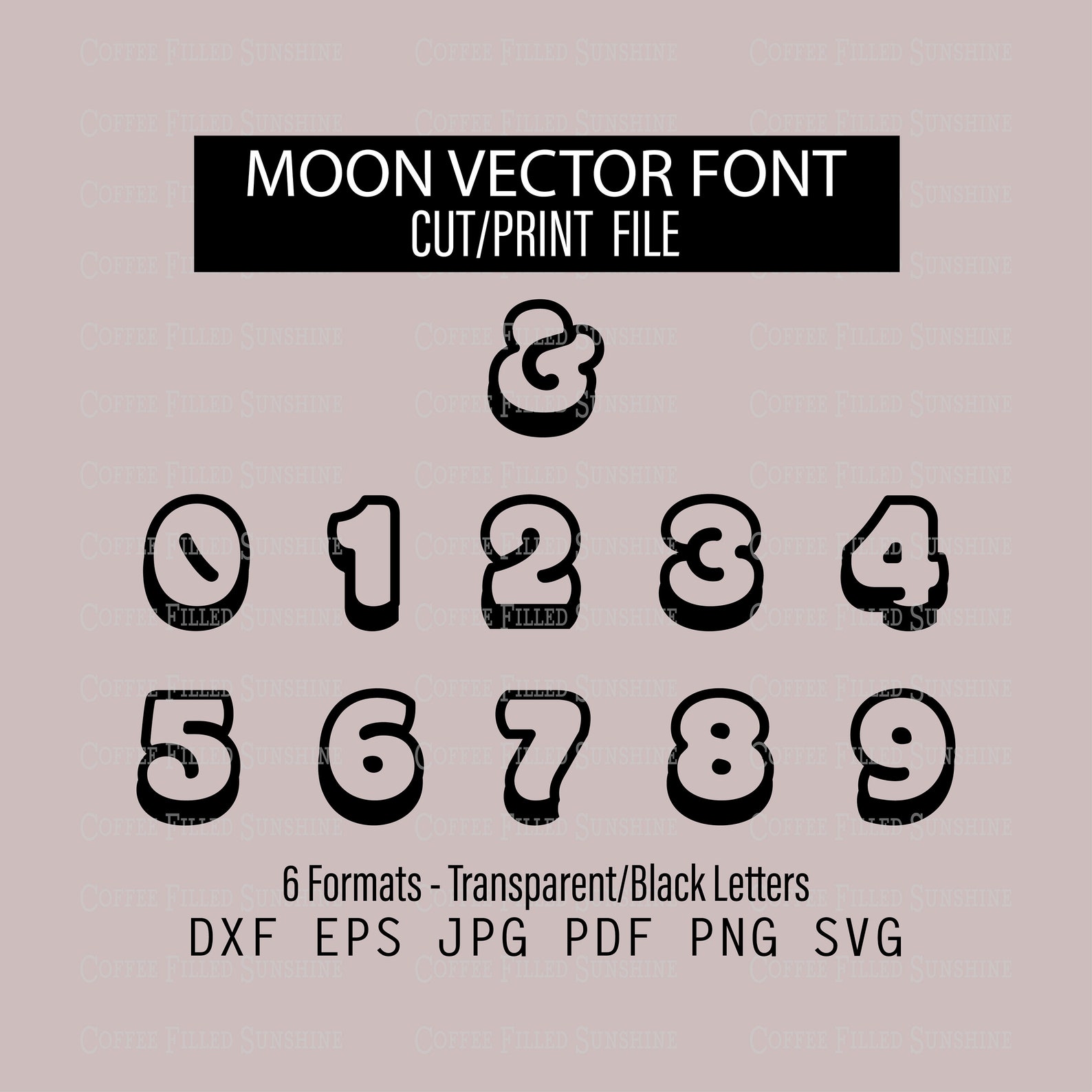 MOON FONT Digital Download VECTOR Shadow Font Transparent - Etsy