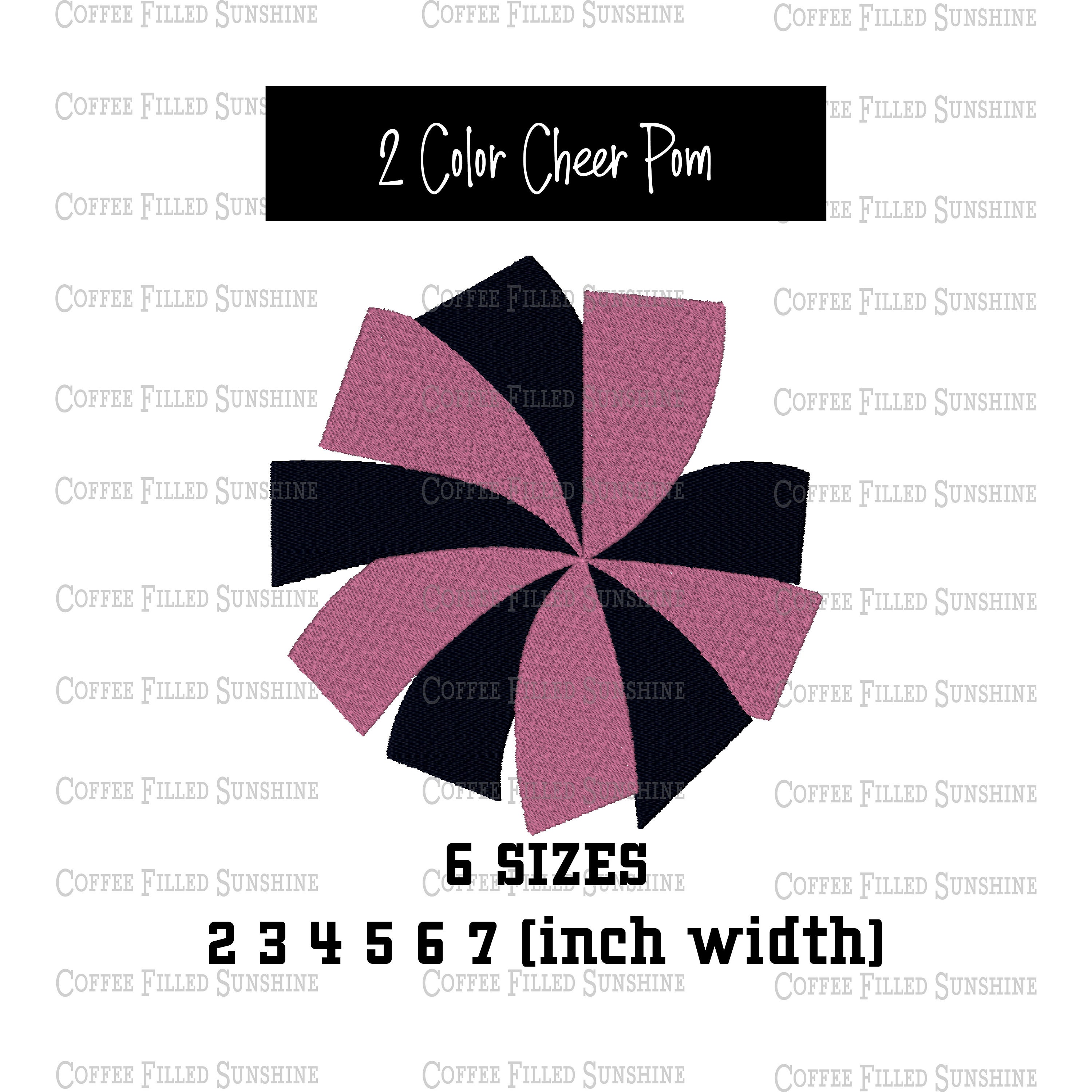 CHEER POM and PHRASE Embroidery - Multiple Sizes - 2 Styles - Instant ...