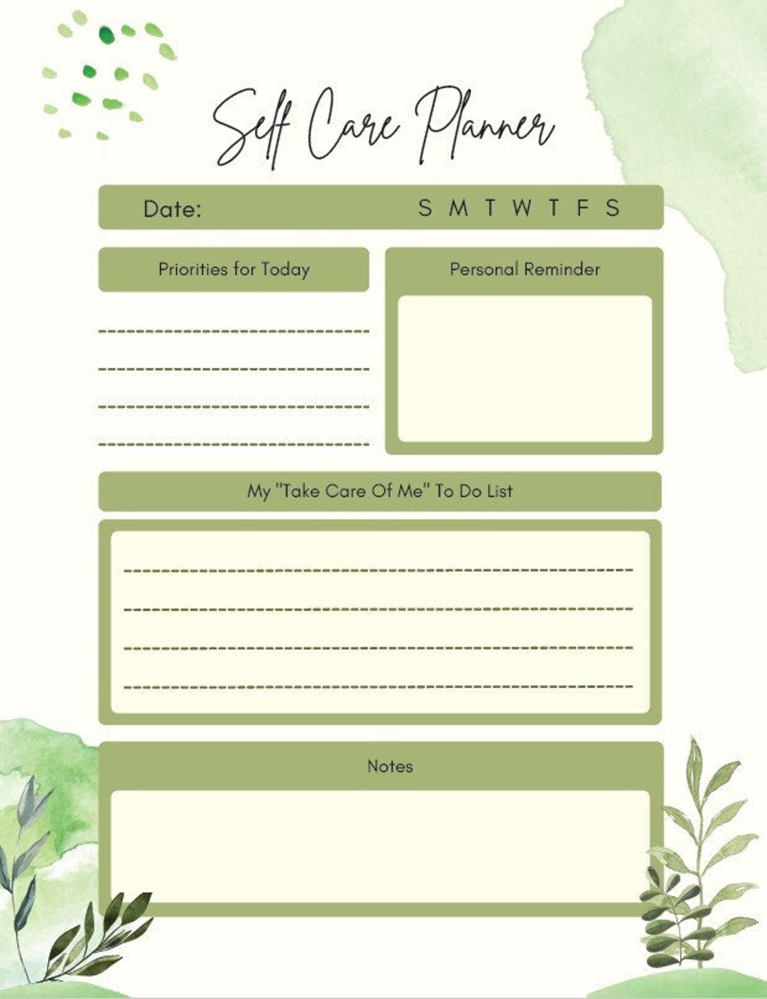 Self Care Planner - Habit Tracker- Mindfulness- Goal Tracker - Etsy