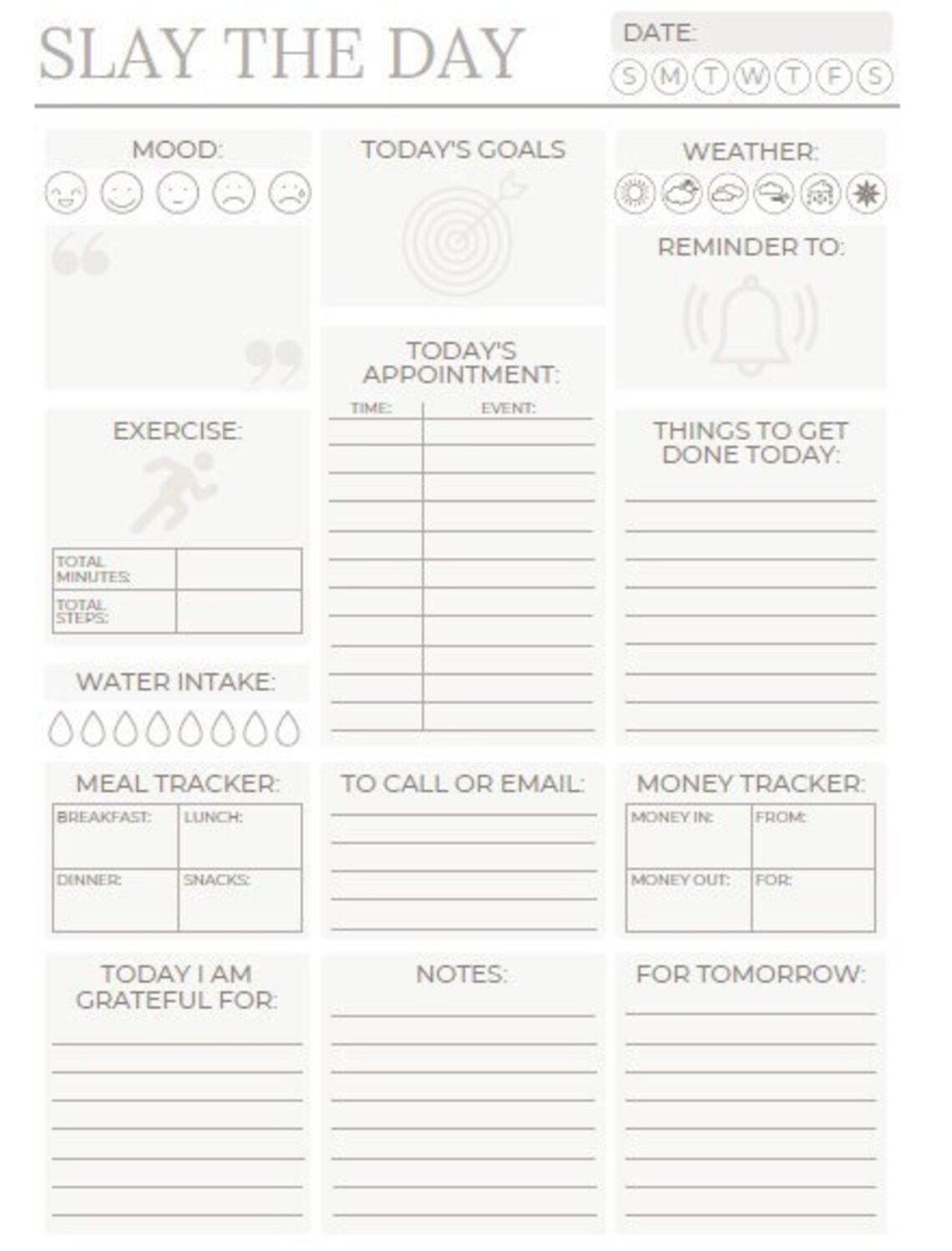 Daily Planner, Daily Habit Tracker, Planner, Simple Planner for ...