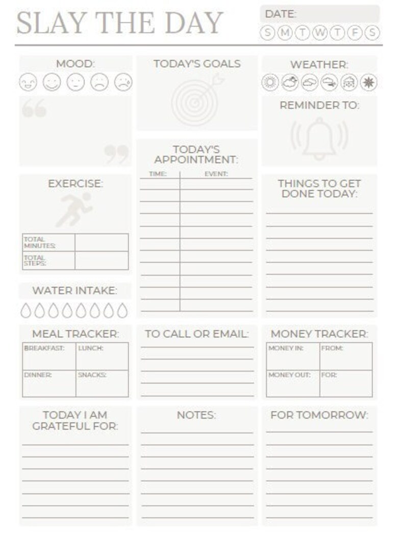Daily Planner, Daily Habit Tracker, Planner, Simple Planner for ...