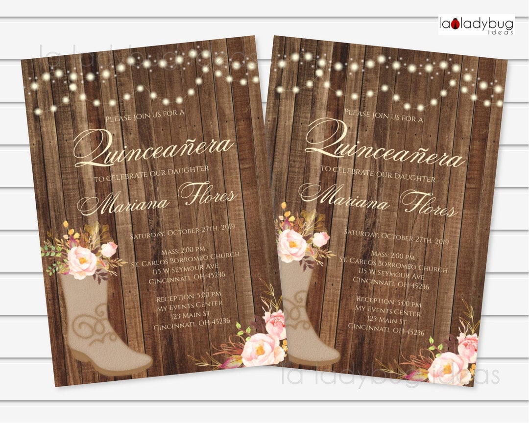 Invitaciones Quinceanera Para Editar/imprimir. Inglés Y Español ...